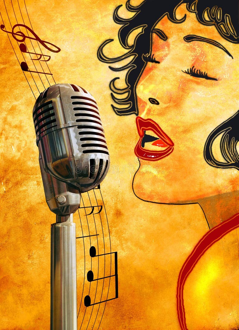 Retro Old Singing Nostalgia Stock Illustrations – 93 Retro Old Singing ...