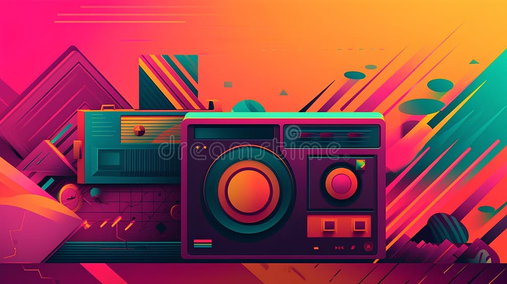 Retro Music Background. Vector Illustration in Retro Style. Music ...