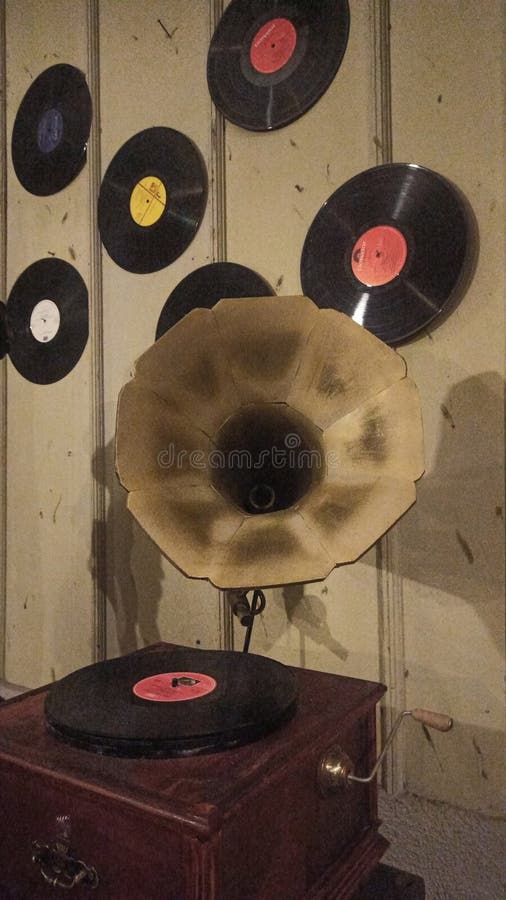 Retro music box black CD stock photo. Image of lighting - 353450102