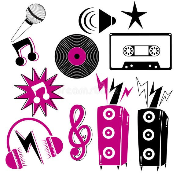 Retro music elements stock vector. Illustration of waves - 20512026