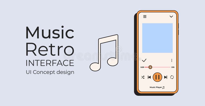 Retro Music Interface Ui Design Stock Illustration - Illustration of ...