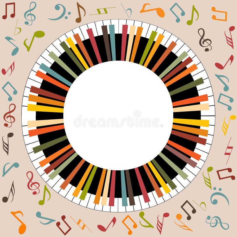 Retro Musical Background with Piano Keyboard Stock Vector ...