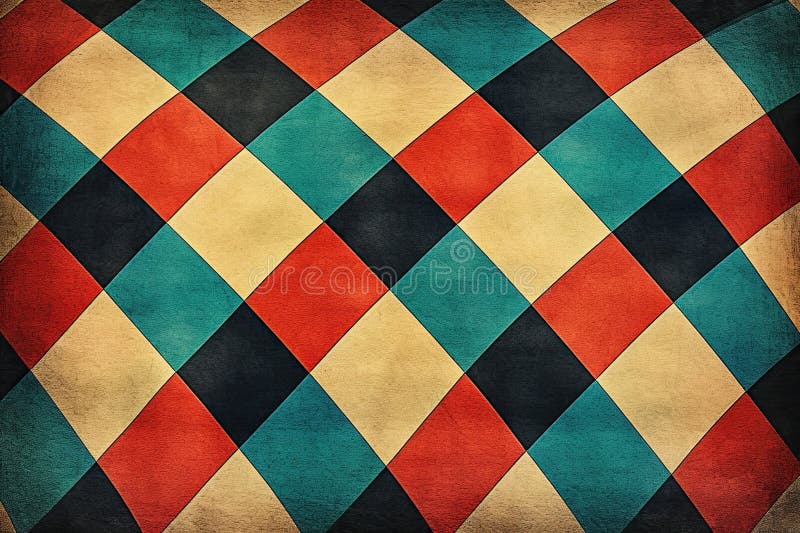 Retro Muted Colors Abstract Checkerboard Pattern Grainy Texture ...