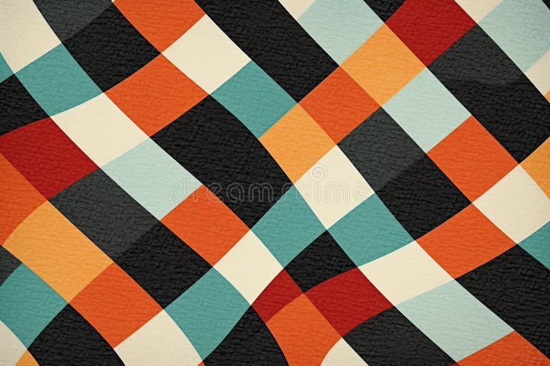 Retro Muted Colors Abstract Checkerboard Pattern Grainy Texture ...