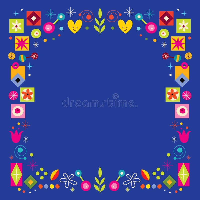 Retro Nature Abstract Art Frame Border Stock Vector - Illustration of ...