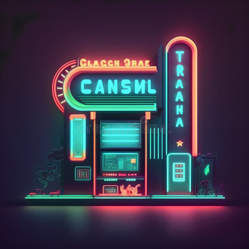 Retro Neon Cinema Sign. Neon Signboard. Vector Illustration Stock ...