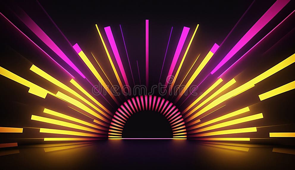 Retro Neon Light Frame Background Stock Illustration - Illustration of ...