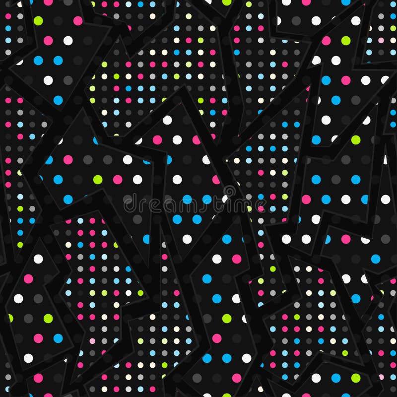Retro Neon Point Seamless Pattern Stock Vector - Illustration of ...