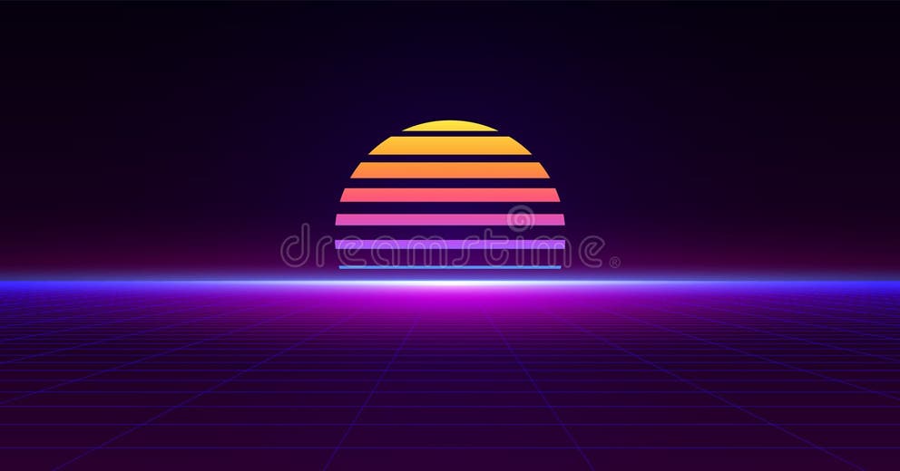 Retro Neon Poster Future Style 80s and 90s. Abstract Stock Vector ...