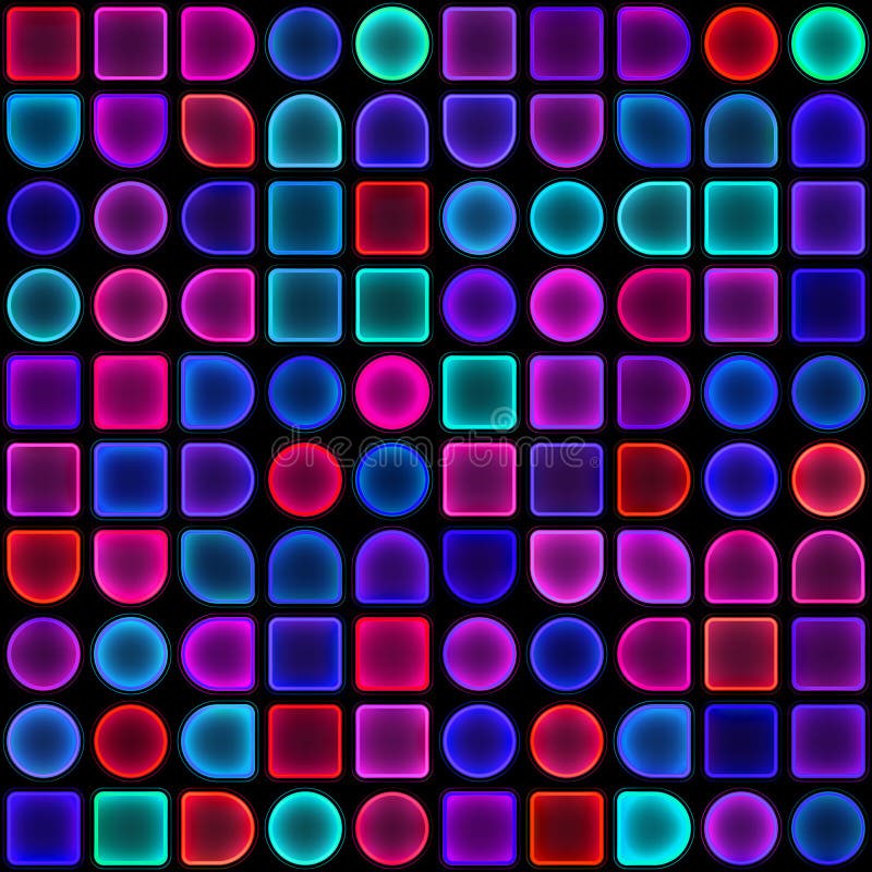 Retro Neon Repeating Pattern Stock Illustration - Illustration of glow ...