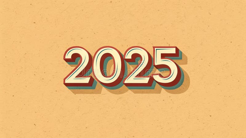 Retro 2025 New Year Design New Year Future Hope Progress Celebration a ...