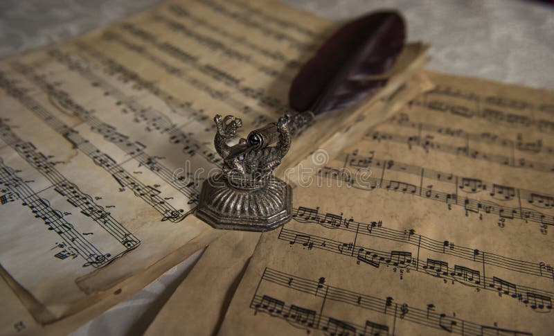 Retro Notes and a Pen of that Time. Stock Image - Image of retro ...