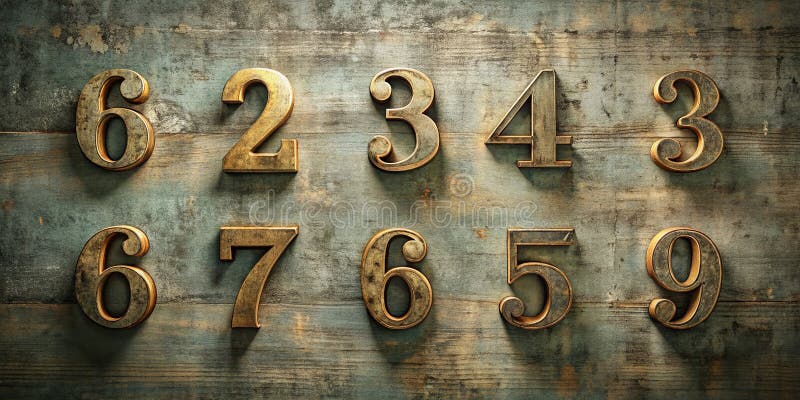 Retro Number Set Elegant Vintage Digits for Graphic Design Projects ...