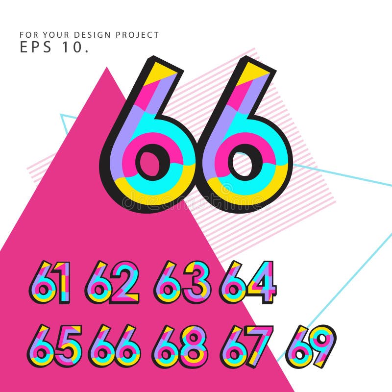 Retro Number Set Vector Design Illustration Stock Vector - Illustration ...