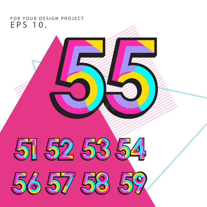 Retro Number Set Vector Design Illustration Stock Vector - Illustration ...