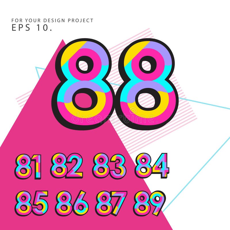 Retro Number Set Vector Design Illustration Stock Vector - Illustration ...