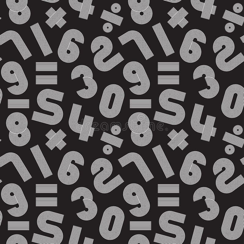 Retro numbers pattern 6 stock vector. Illustration of black - 84614594