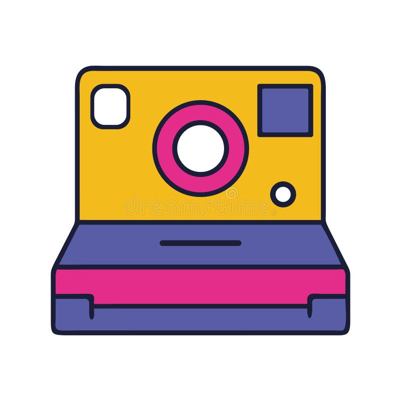 Retro Object Polaroid Camera Icon Stock Illustration - Illustration of ...