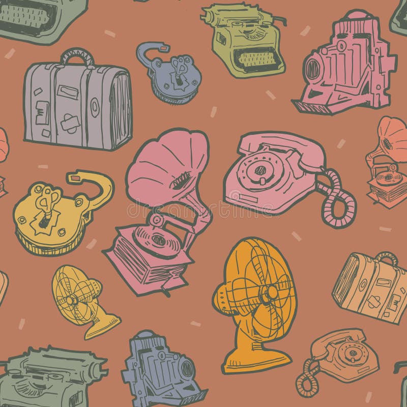 Retro objects icons stock vector. Illustration of player - 30928100