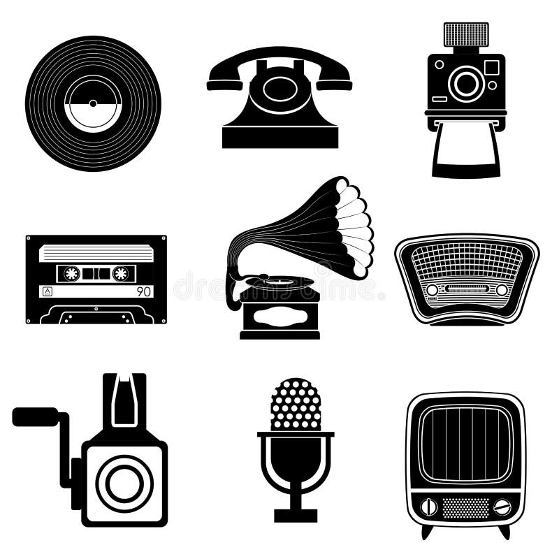 Retro Objects Vintage Design Stock Vector - Illustration of icon ...