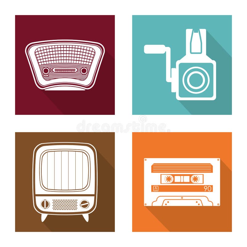 Retro Objects Vintage Design Stock Vector - Illustration of station ...