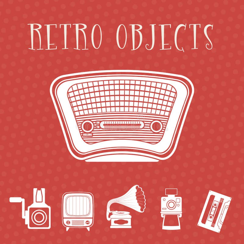 Retro Objects Vintage Design Stock Vector - Illustration of media ...