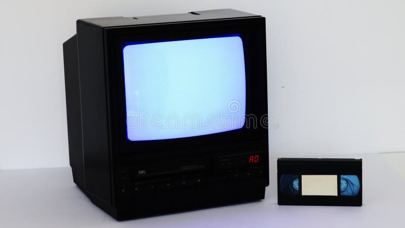 Retro Old 1985 CRT TV with VCR Combined in One Unit Stock Video - Video ...