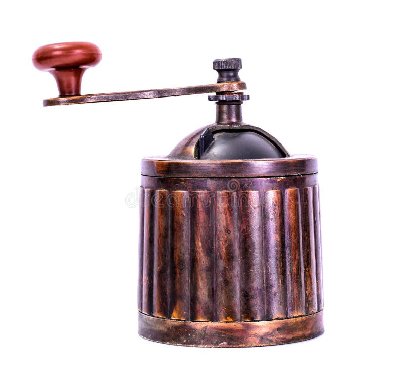 Retro Old Metal Hand Grinder Isolated on White Background Stock Image ...