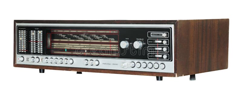 Retro Old Radio, Isolated on White Background, Front View, Retro Things ...