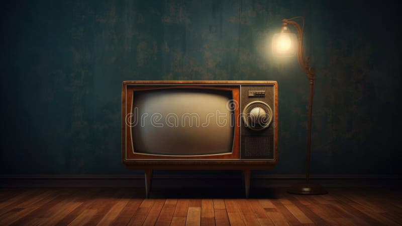 Retro Old Television on Abstract Background. Minimal Style. Generative ...