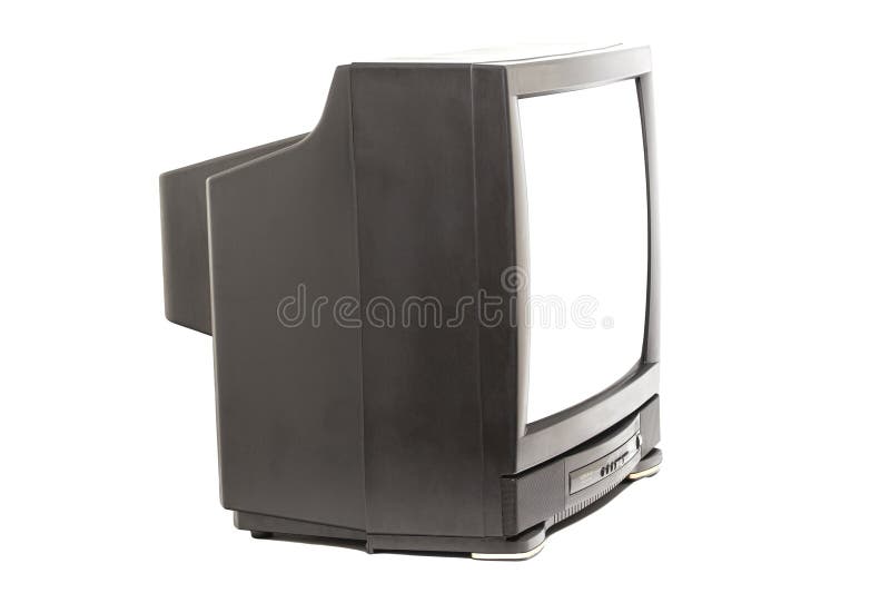 Retro Old Television Back Side Isolated on White Background. Stock ...