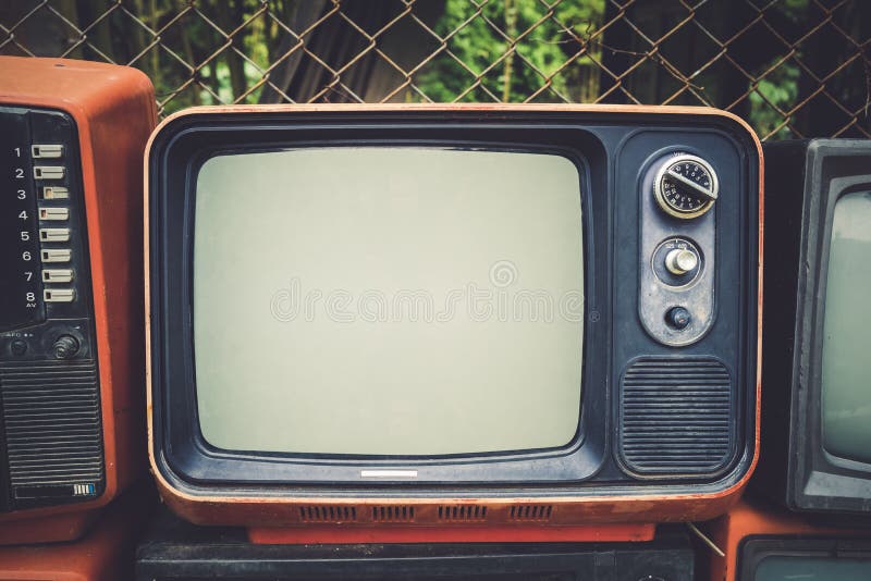 Retro old television stock image. Image of news, screen - 89680545
