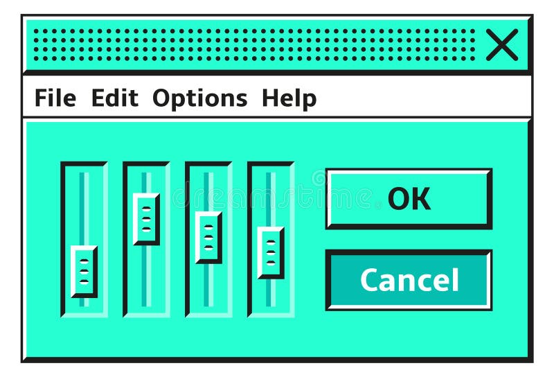 Retro Option Window Frame. Old Computer Style Stock Vector - Illustration of interface, button ...