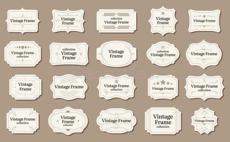 Retro Ornamental Labels. Vintage Decorative Text Frames with ...