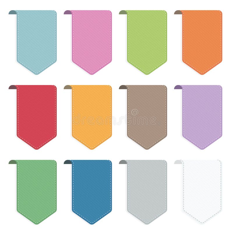 Retro page markers stock vector. Illustration of yellow - 19073428