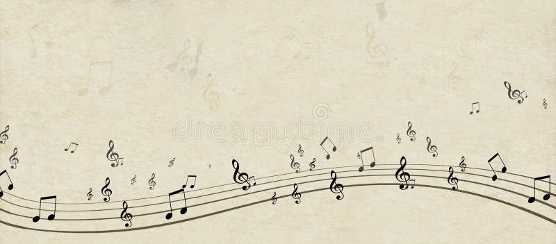 Retro Paper and Music Notes Banner Stock Illustration - Illustration of ...