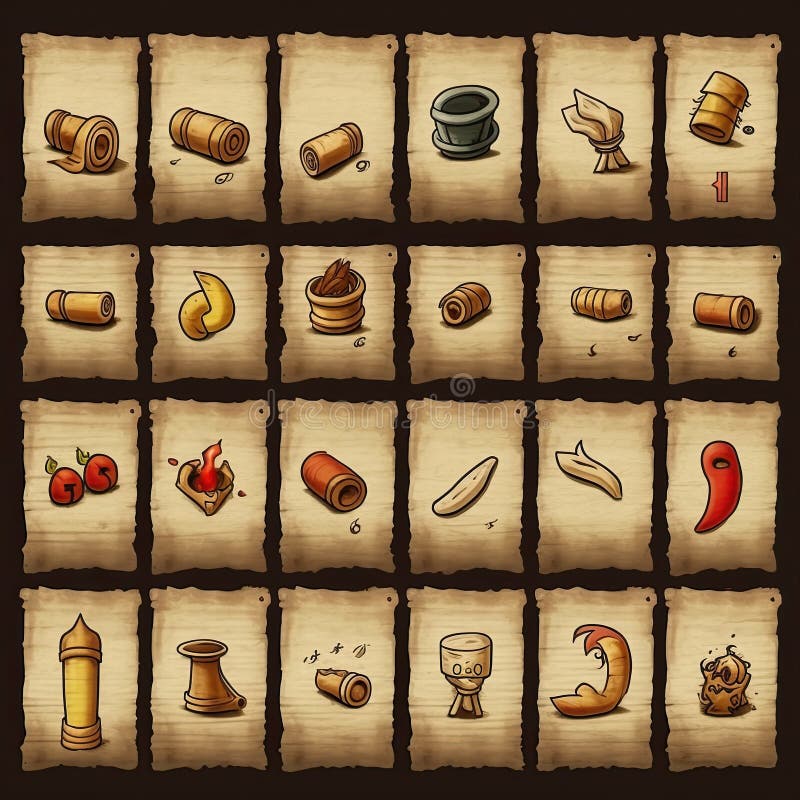 Retro Papyrus Scroll Game Ai Generated Stock Photo - Image of roll ...