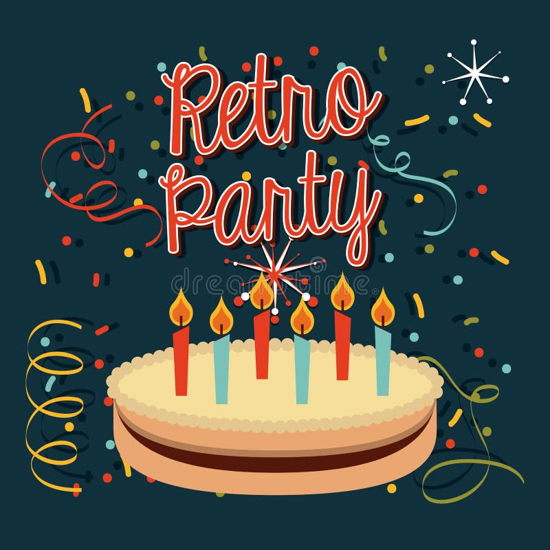 Retro party stock vector. Illustration of retro, design - 59135352