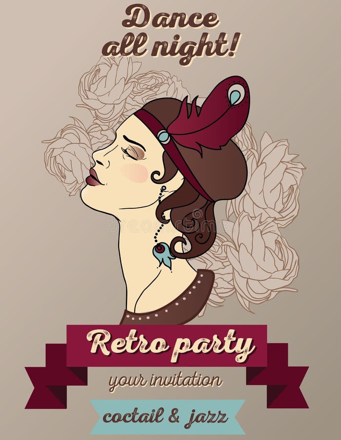 Retro Party Invitation Design. Vector Illustration Stock Vector ...