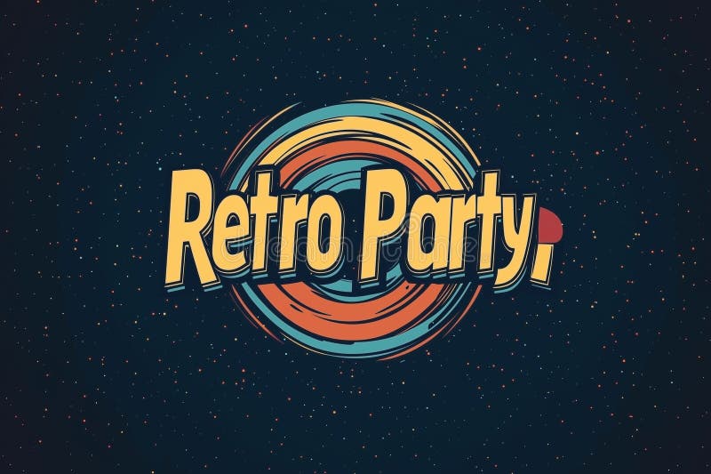 Retro Party Poster in 1980s Style Ai Illustration Stock Illustration ...