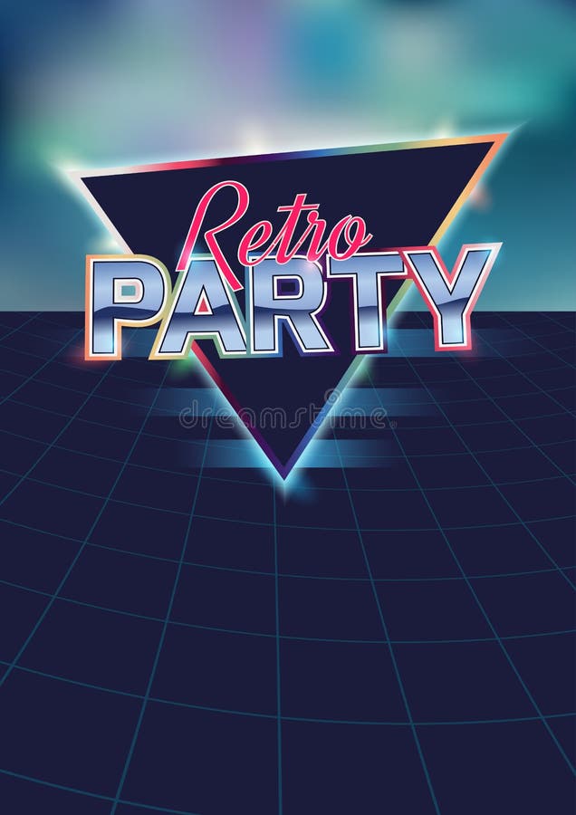 Retro Party Poster Template. Stock Vector - Illustration of copy, shiny ...