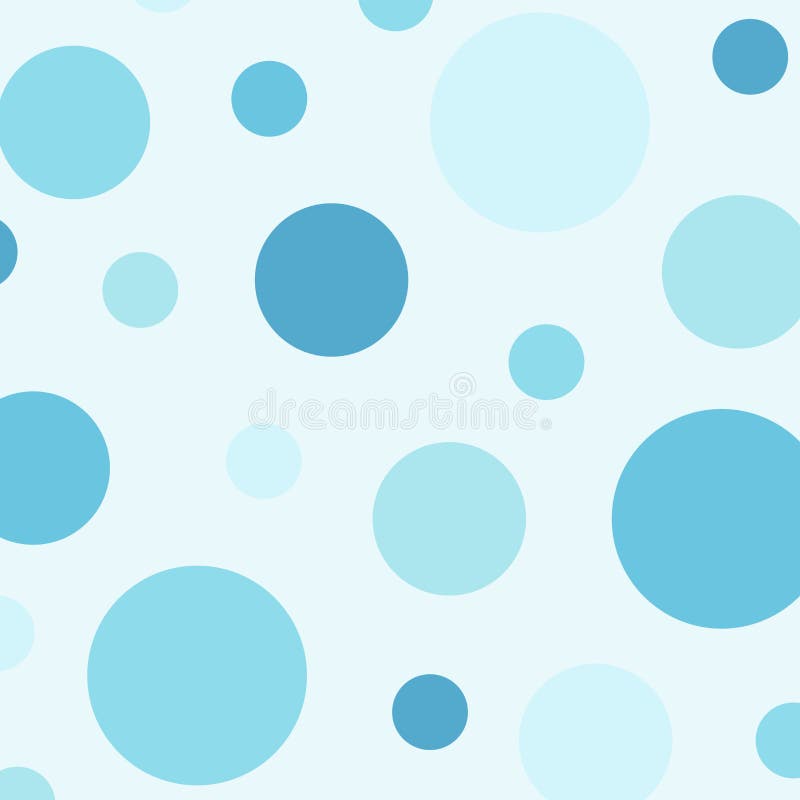 Retro Pastel Blue Colour Circles Seamless Pattern, Vector Illustration ...
