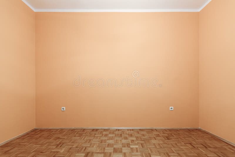 Retro Pastel Color of Empty Room Stock Photo - Image of floor, orange ...
