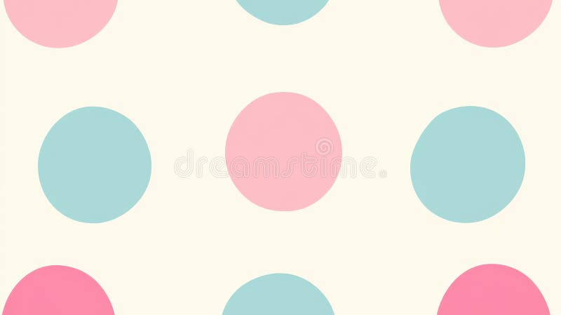 Retro Pastel Polka Dot Pattern: Pink and Blue Circles on Off-White ...