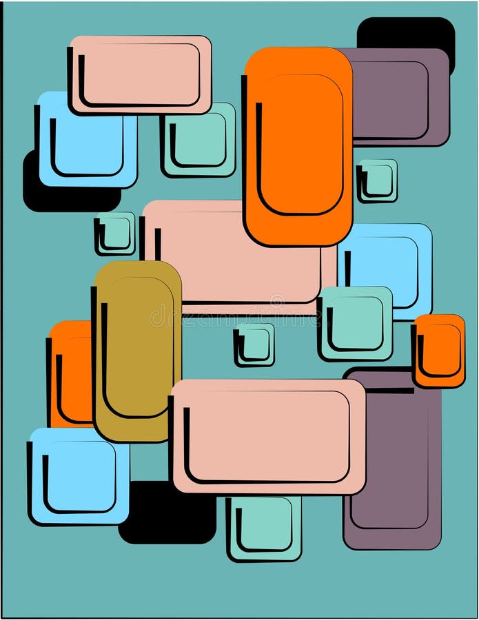 Retro Colorful Squares (Vector Stock Vector - Illustration of kitsch ...