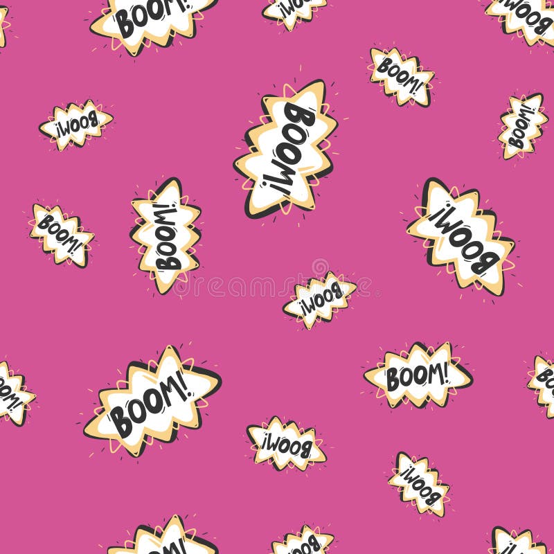 Boom. Retro Pattern for Print Design. Cartoon Vector Illustration ...