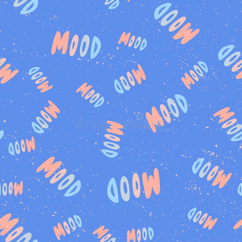 Mood. Retro Pattern for Print Design. Cartoon Vector Illustration ...