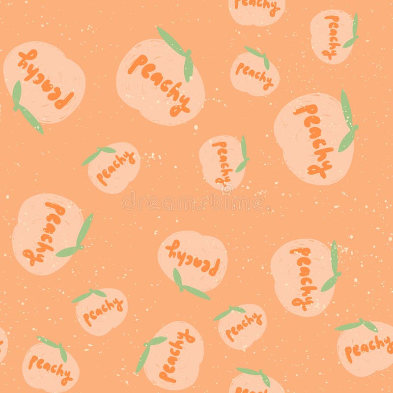 Peachy. Retro Pattern for Print Design. Cartoon Vector Illustration ...