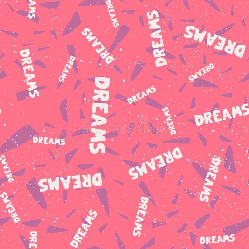 Dreams. Retro Pattern for Print Design. Cartoon Vector Illustration ...