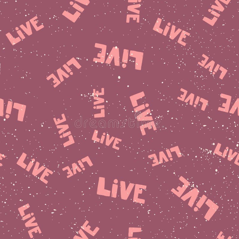Live. Retro Pattern for Print Design. Cartoon Vector Illustration ...